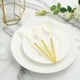 Efavormart 24 Pack | 8" Ivory Heavy Duty Plastic Cutlery Set | Gold ...