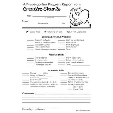 PRESCHOOL PROGRESS REPORT NOTES - Walmart.com