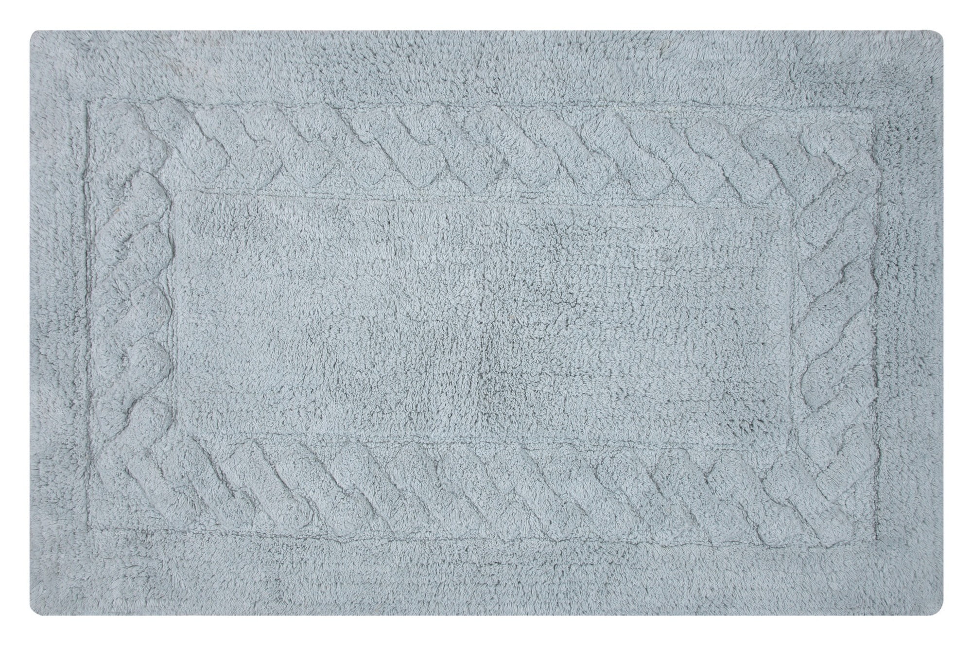 Knightsbridge Chain Bath Rug Cotton Non Skid Back - 24x40", Light Blue ...