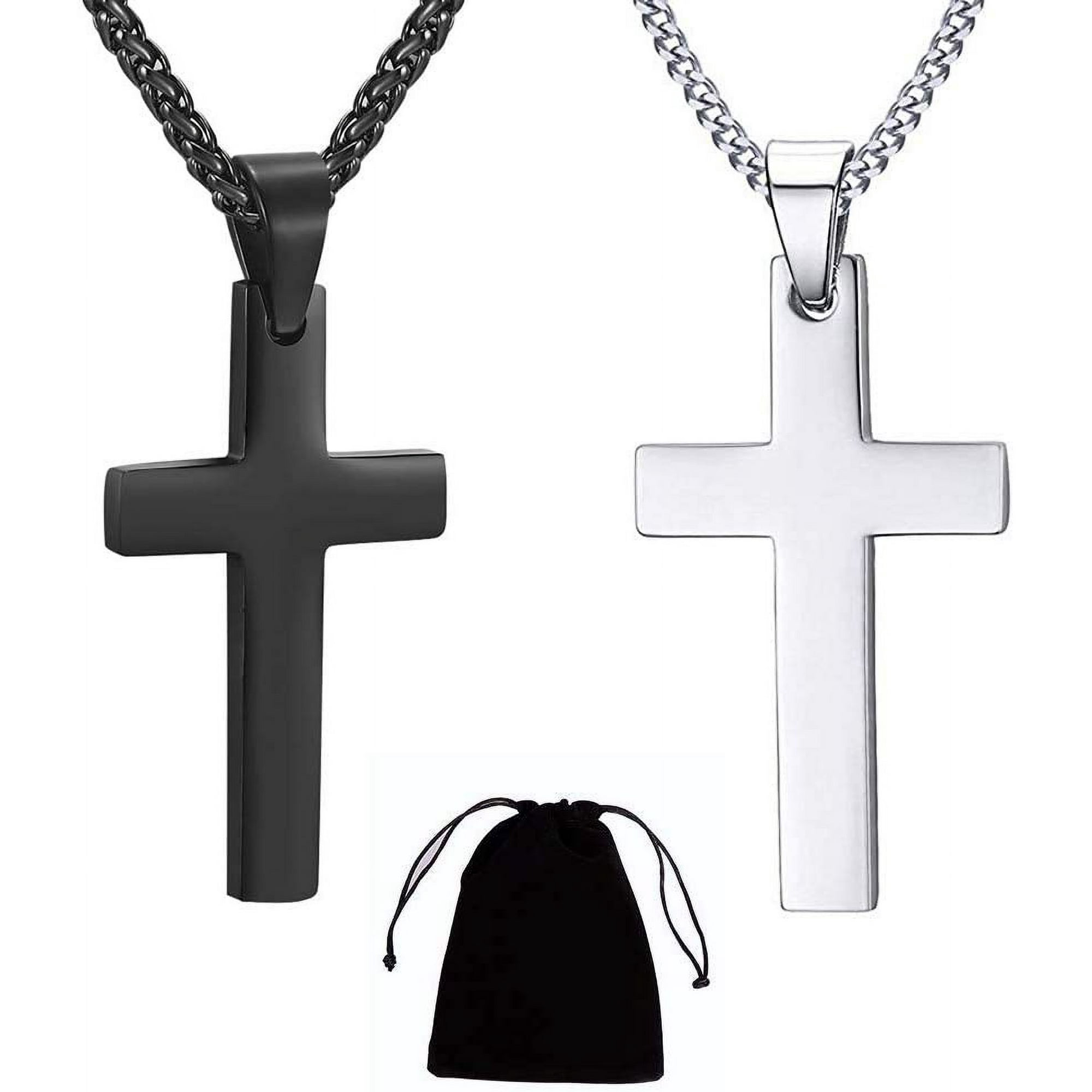 Click here for Laicaiw 2 Pcs Cross Pendant Necklace，stainless Ste... prices
