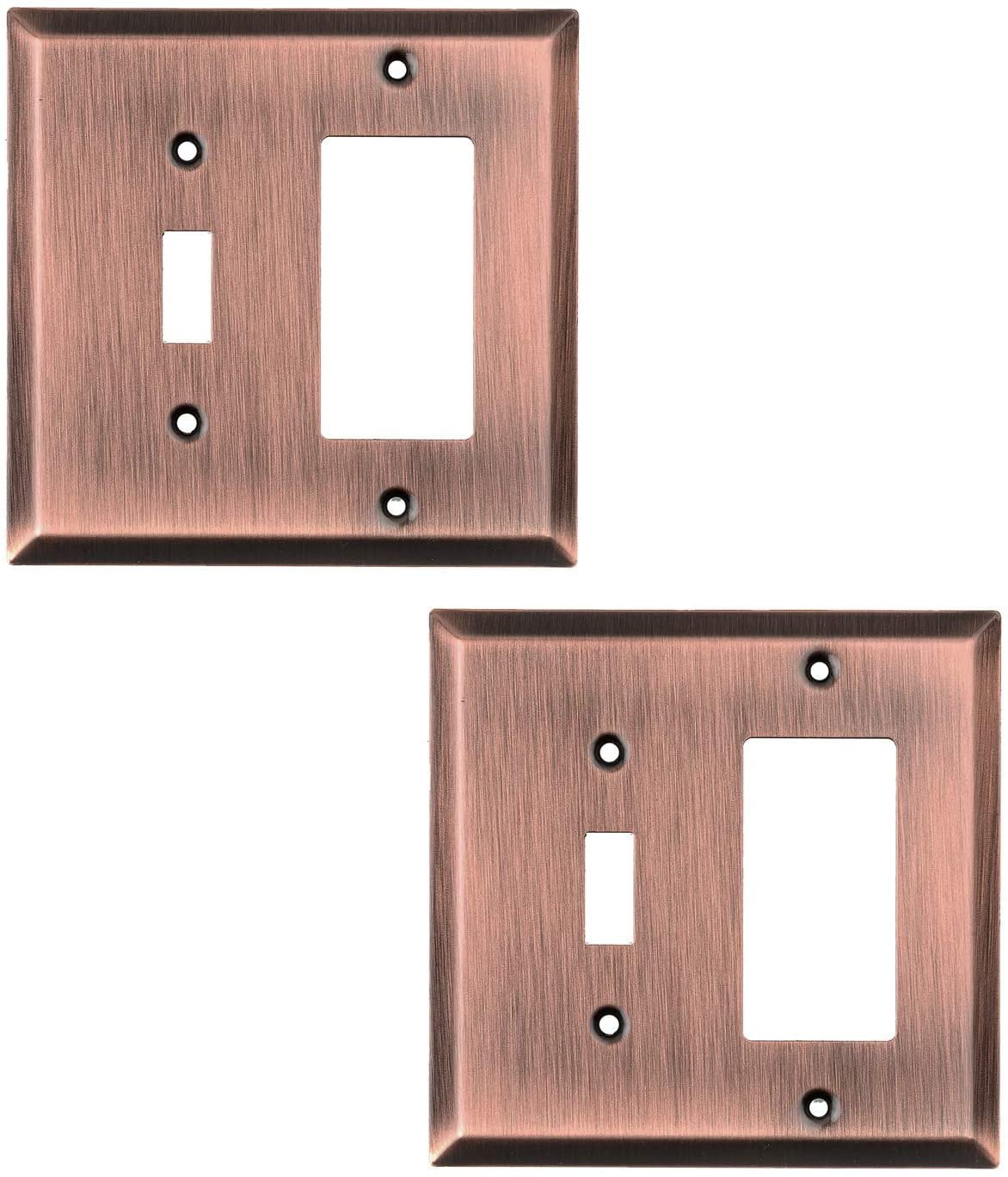 Sleeklighting 2 Pack Decorative Copper Outlet Covers | Toggle/Decorator ...