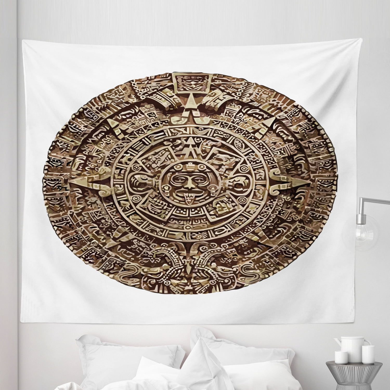 Aztec Tapestry, Tribal Themed Medallion of Mexican Civilization Tribal ...