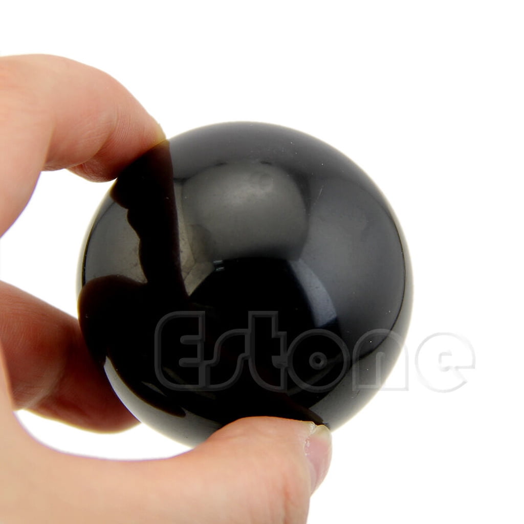 50mm Asian Natural Black Obsidian Sphere Large Stone Needle Ball ...