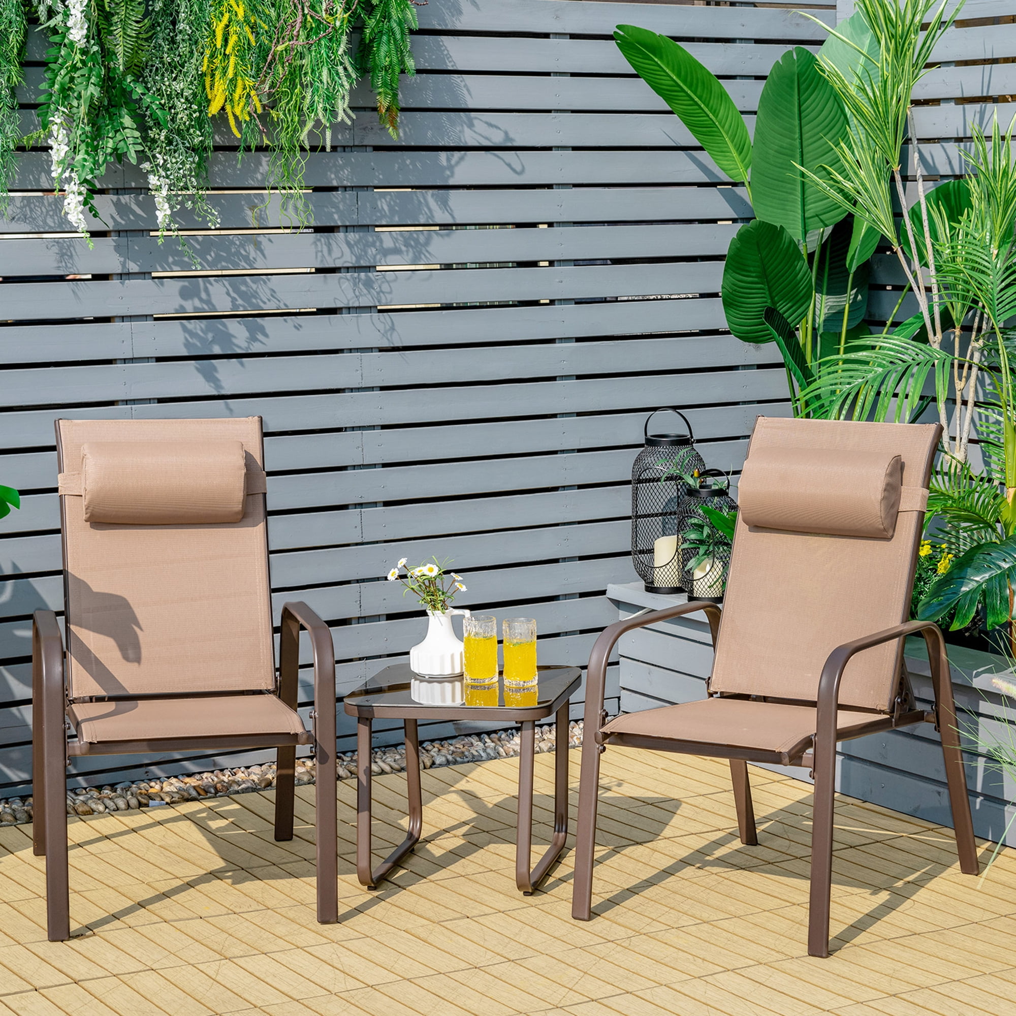 Click here for Gymax 3pcs Outdoor Bistro Set Patio Conversation S... prices