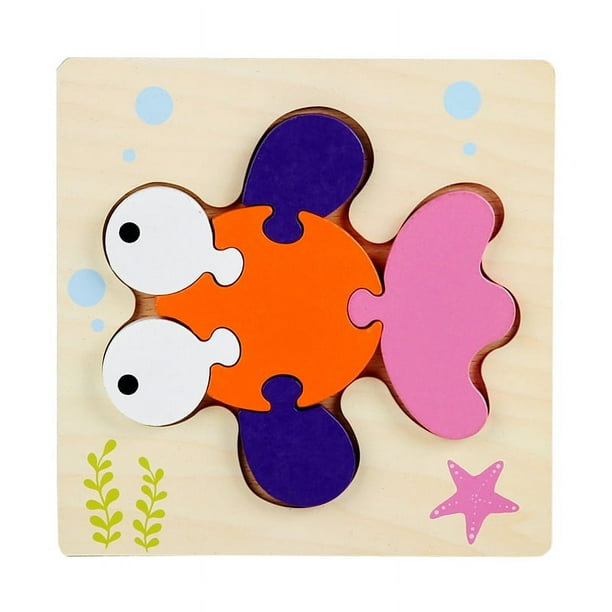 SAYDY 3-piece children's wooden three-dimensional puzzle, children's ...