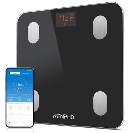 RENPHO Bluetooth Body Fat Scale Smart Digital Bathroom Scale Wireless ...