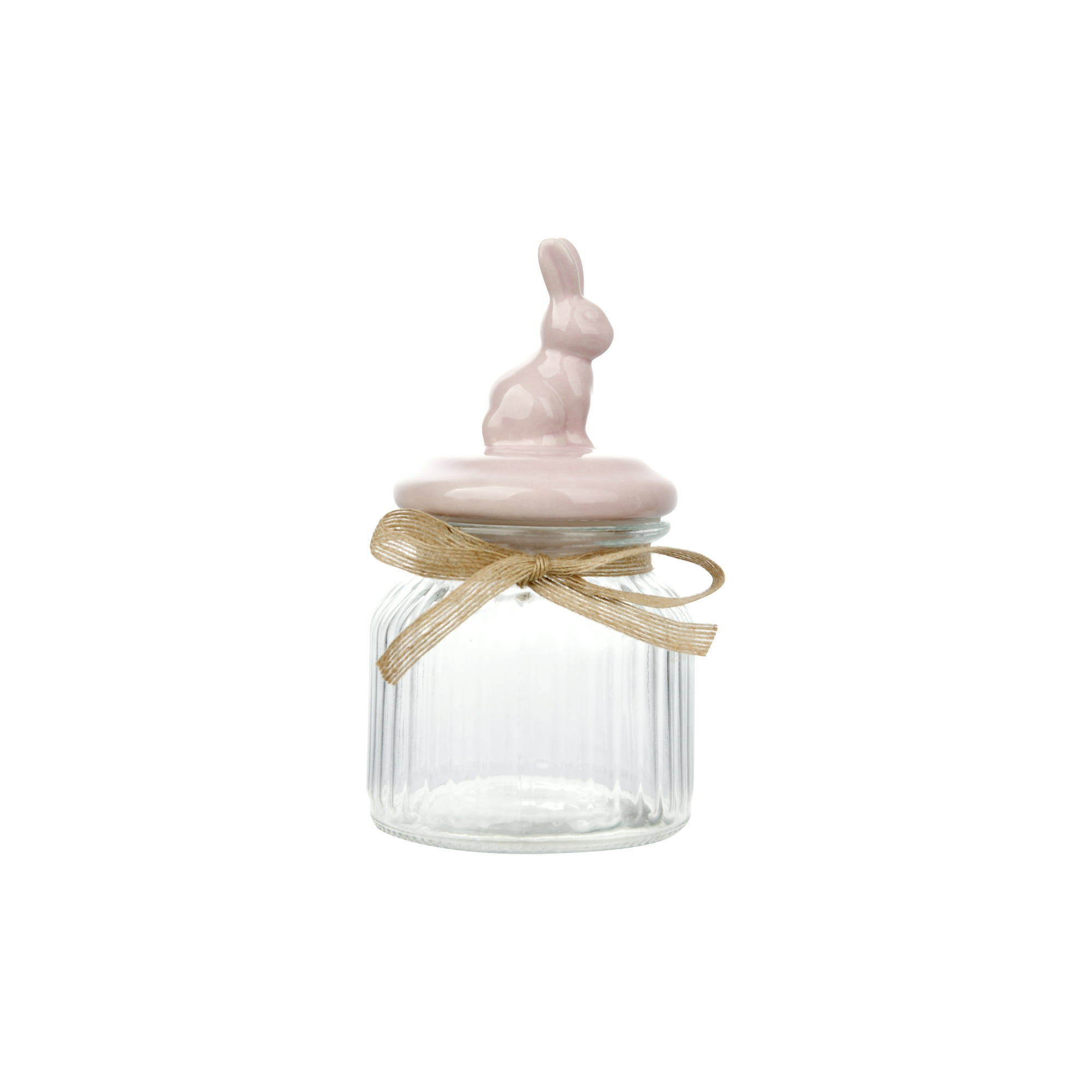 Click here for Way To Celebrate Easter Glass Jar With Pink Rabbit... prices