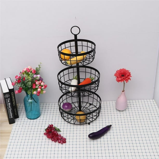 3 Tier Fruit Basket Elegant Vegetable Baskets Decorative Fruit Stand ...