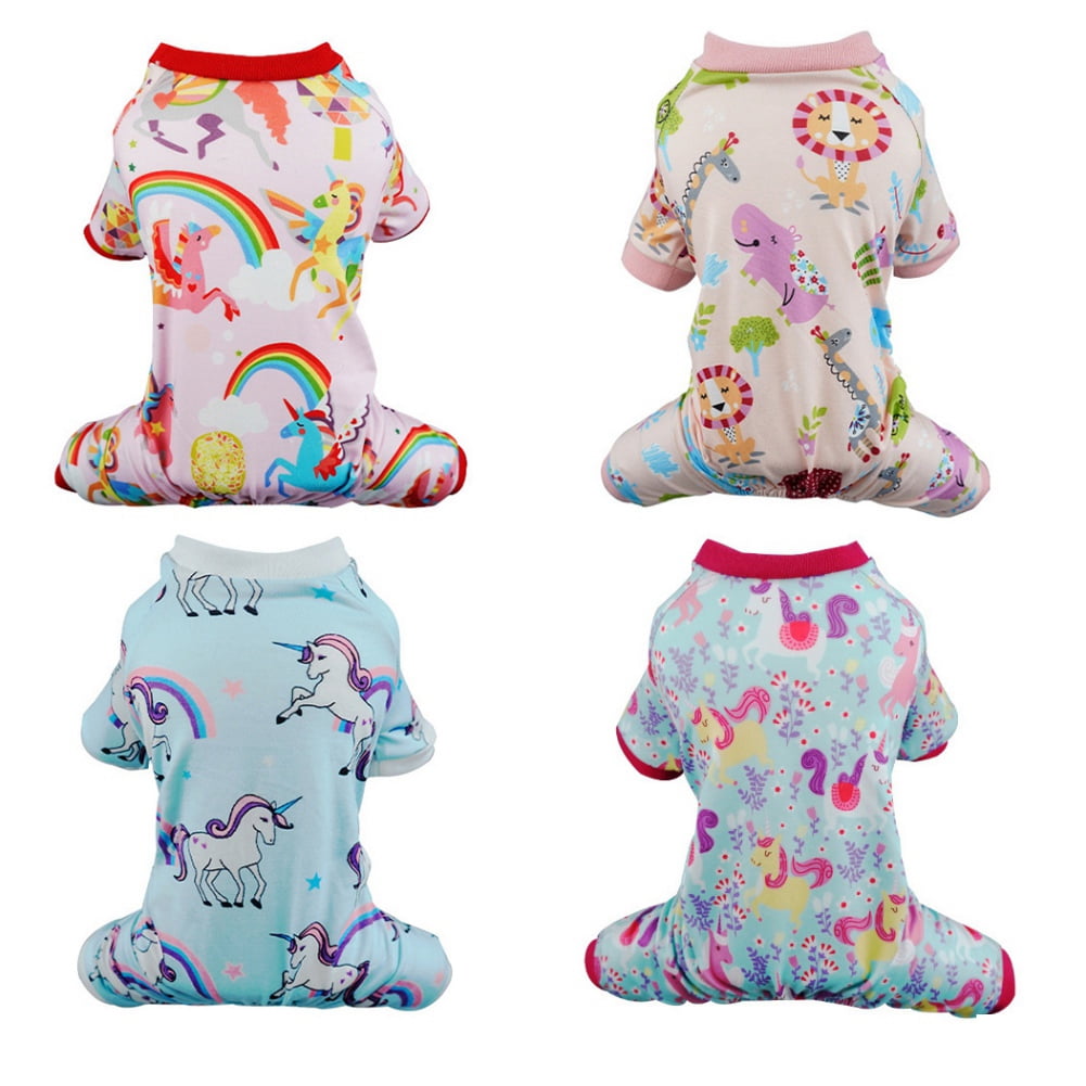 Xmarks Dog Pajamas Set of 4 Stretchable Dog Jumpsuit 4 Legs Strip PJS ...