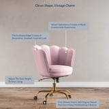 BELLEZE Kaylee Office Chair Upholstered Velvet Seashell Swivel Desk ...