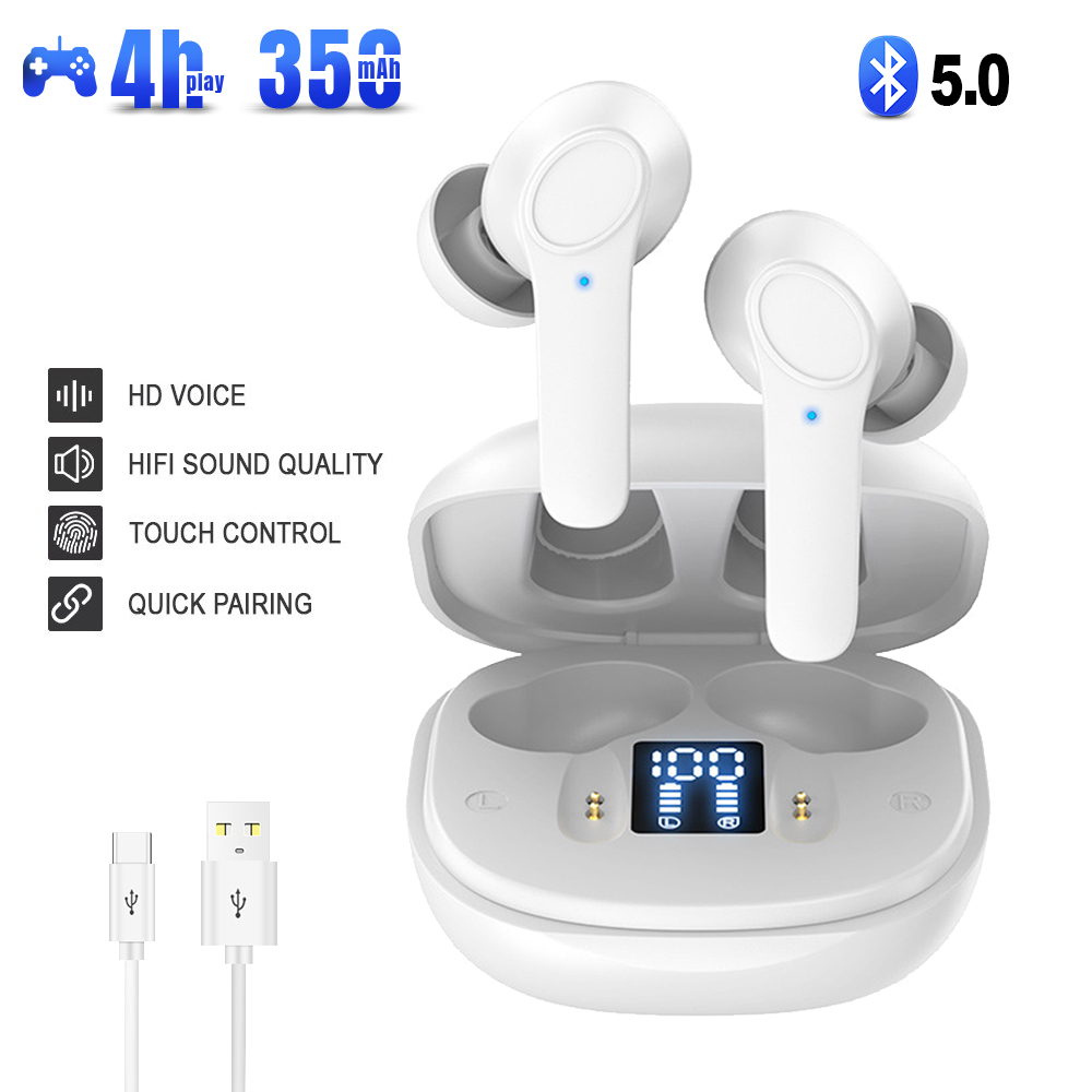 Wireless Earbuds Bluetooth Headphones 5.0 True Wireless Sport Earphones ...