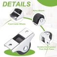 Uxcell 6pcs 1 Inch Fixed Caster Wheels, Small Casters Wheel No Bearing ...