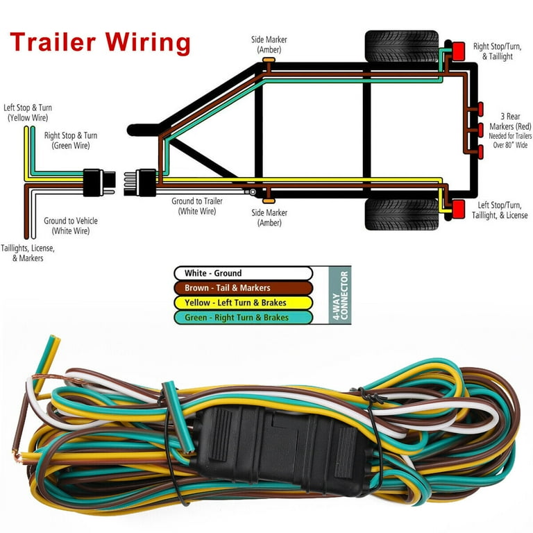 Four Way Trailer Wiring Diagram CURT Curt Custom Wiring Harness, 4 Way