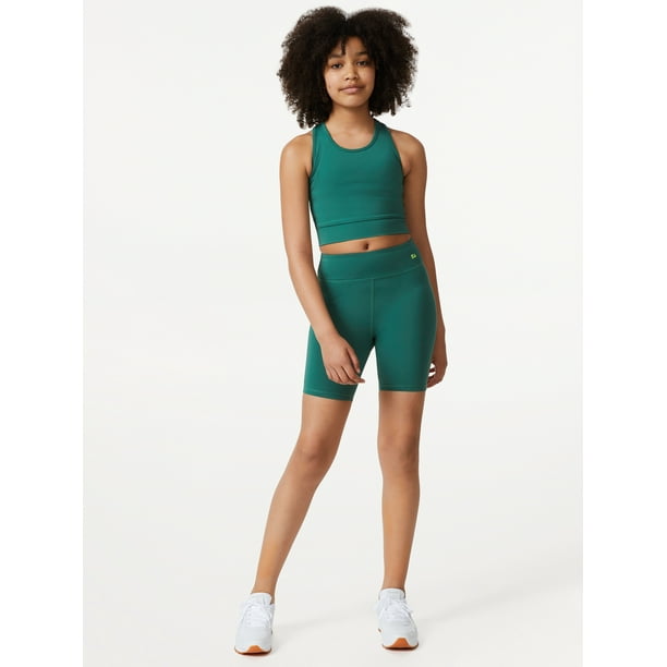 Free Assembly Girls Active Crop Top and Bike Shorts, 2-Piece Set, Sizes ...