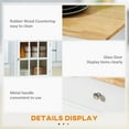 LHYY 27" Rolling Kitchen Island Cart with Drawer and Glass Door Cabinet ...