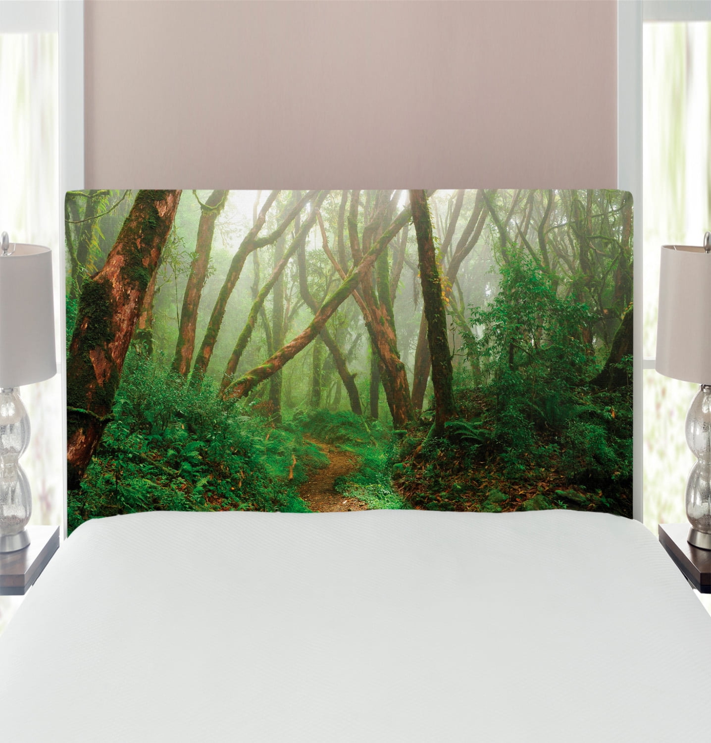 Forest Headboard, Spooky Tropical Exotic Fog Jungle in Rainforest Nepal ...