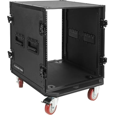 Sound Town 16U PA DJ Rack/Road ATA Case with 11U Slant Mixer Top, 20 ...
