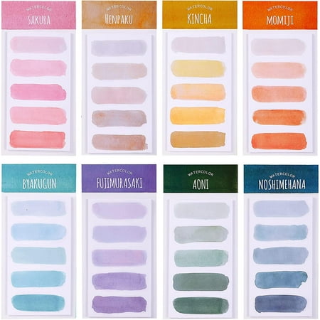 8 Pads 160 Sheets Sticky Note Set Adhesive Memo Notes Watercolor ...