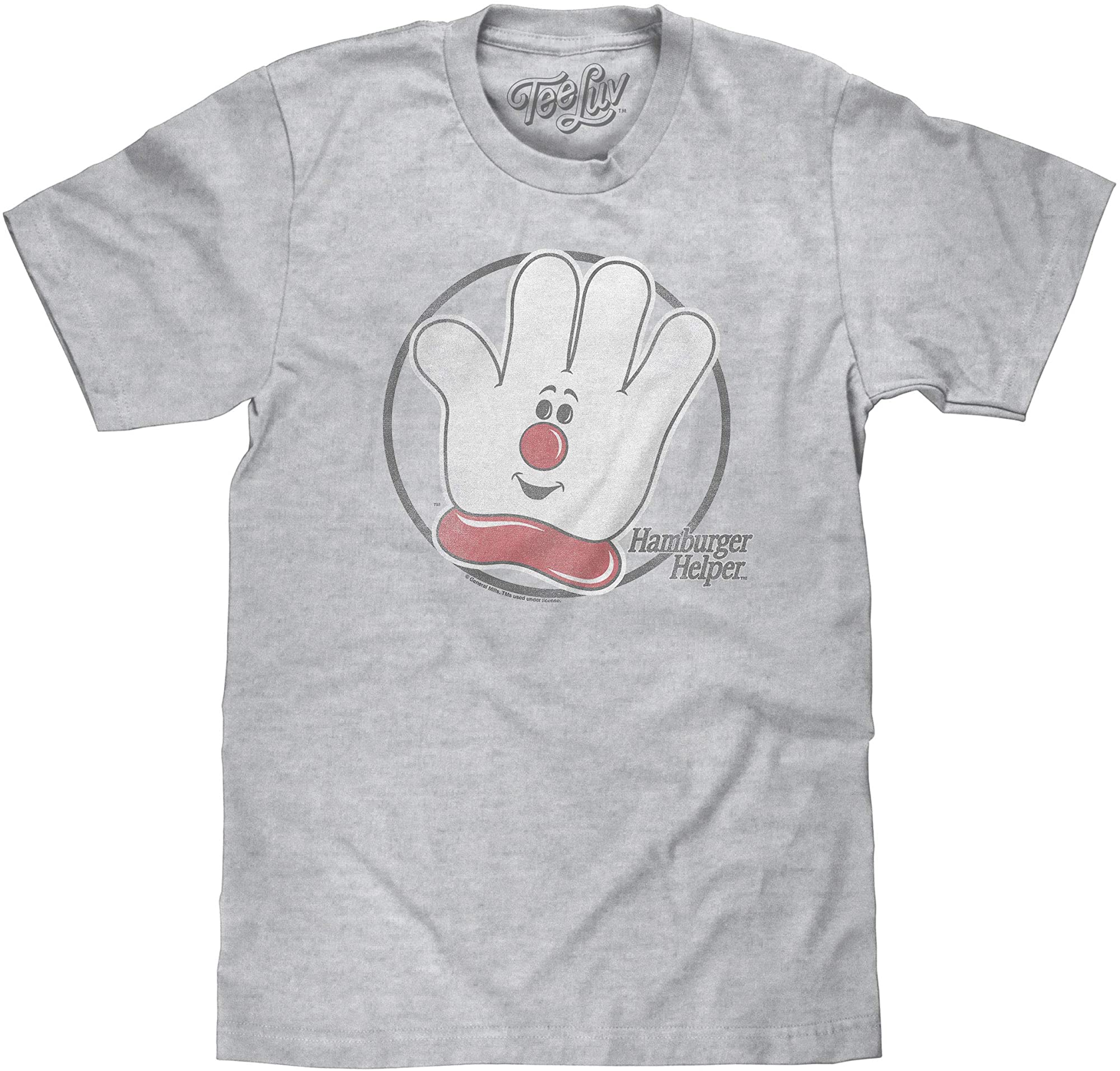 Tee Luv Hamburger Helper T-Shirt - Helping Hand Mascot Graphic Tee ...