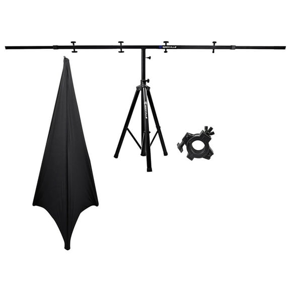 Rockville RVES05 Black Heavy Duty Tripod Pole-Mount Stand + Lighting ...