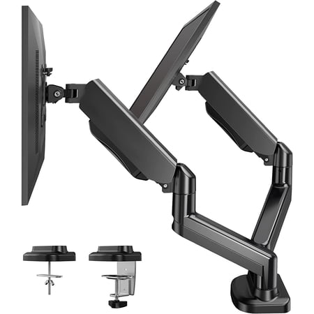 Dual Arm Monitor Stand - Adjustable Gas Spring Computer Desk Mount VESA ...