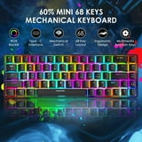 ZIYOULANG T8 60% Wired Mechanical Keyboard,Portable,RGB, For PC,Brown ...