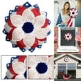BINGLI 14" Patriotic Burlap Wreath, 4th of July Summer Burlap Stripe ...