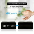 Wooden Wood Alarm Clock Qi Wireless Charging LED Sound Control Time ...
