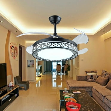 FINE MAKER 42" Crystal Ceiling Fan with Light Remote Chandelier with ...