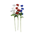 3pc Red White Blue Peony Flowers Bendable Faux Stem Independence Day ...
