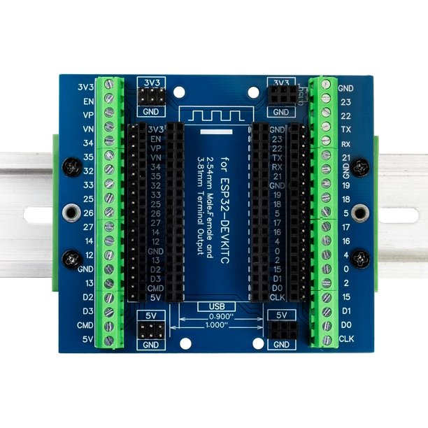 For Din Rail Mount Esp32 Super Breakout Board 3 81mm 0 15 Terminal Gpio Expansion Board 3