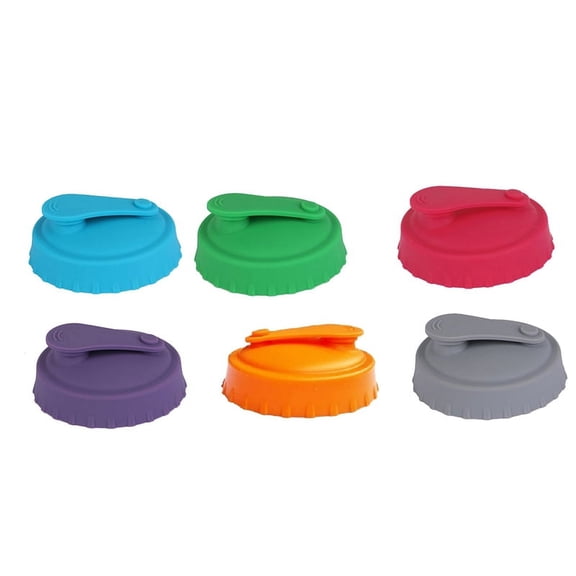 Pack of Adventure, 6pcs Reusable Silicone Bottle Caps, Soda Cola Lids ...