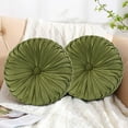 "HIG Decorative Accent Set of 2 Pumpkin Pleated Round Throw Pillows for ...