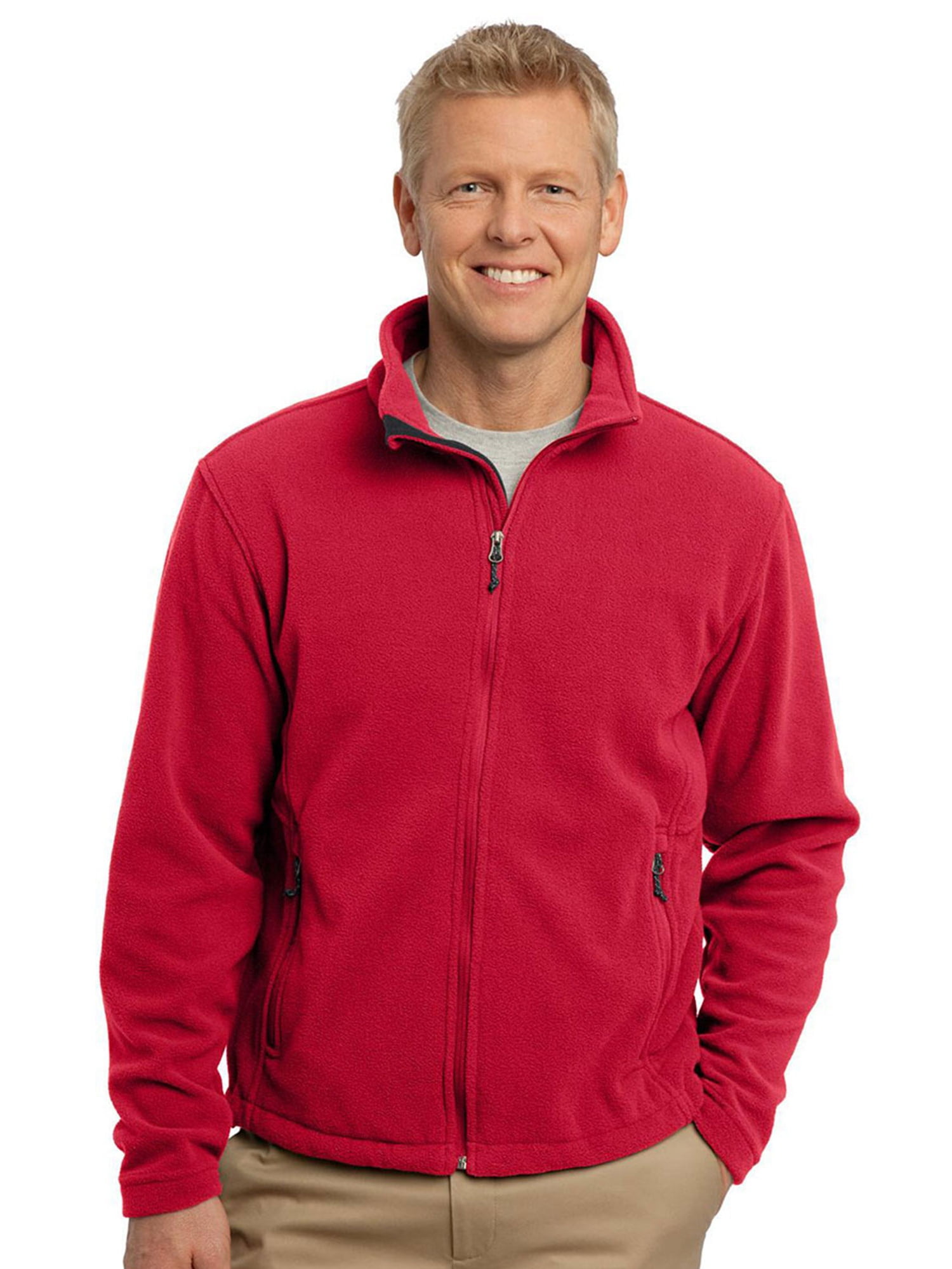 Port Authority Men's Soft Fleece Zippered Pockets Jacket - Walmart.com