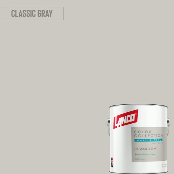 Lanco Color Collection Satin Interior Wall & Trim Paint, Classic Gray ...