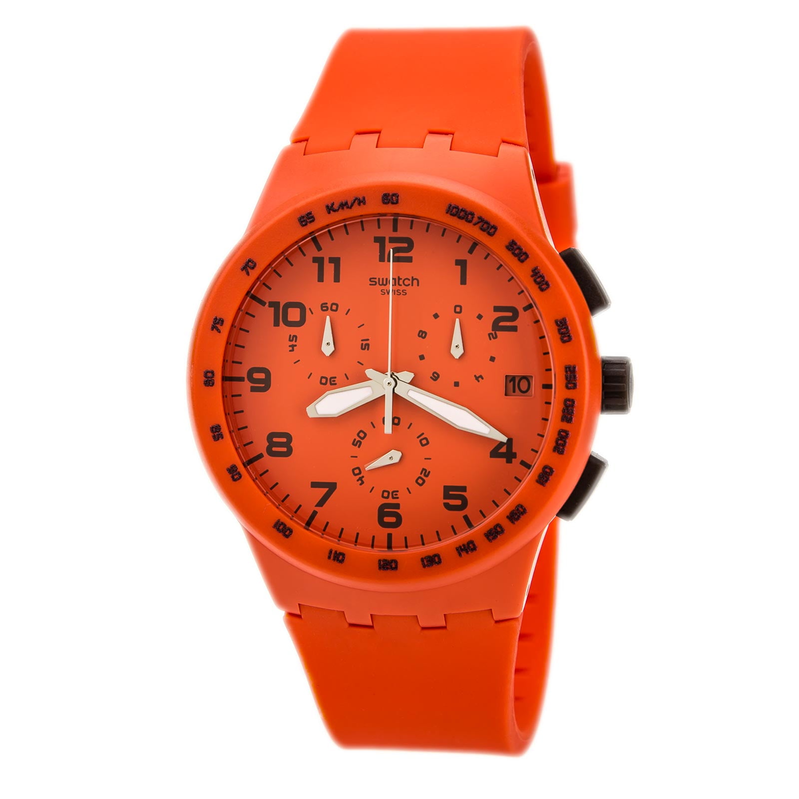 Swatch SUSO400 Unisex Wild Orange Chrono Plastic Silicone Rubber Strap ...