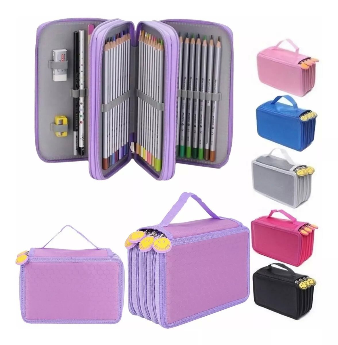 72 Slots Pencil Case, with Zipper,Large Capacity Pencil Bag, for ...