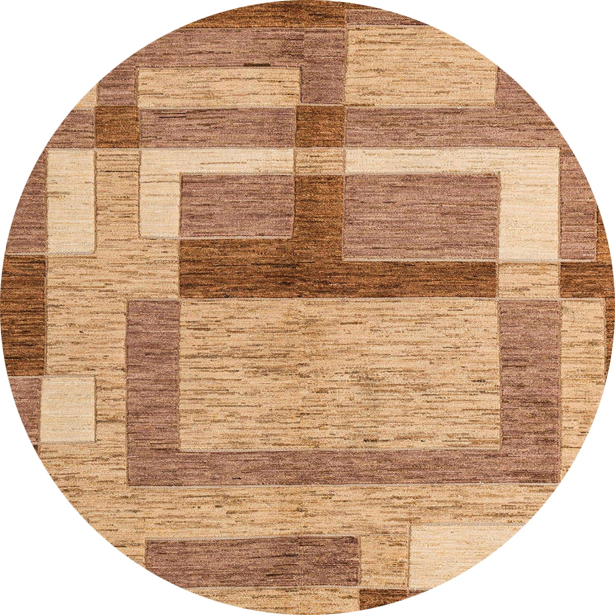 Ahgly Company Indoor Round Abstract Red Abstract Area Rugs, 6' Round ...