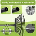 Rake for Leaves, Heavy Duty Leaf Rakes Lawns & Yard - 65” Adjustable ...