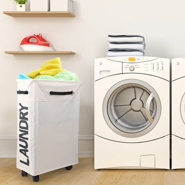 Trademark Global Everyday Home 3-Tier Slide Out Laundry Cart on Rollers ...