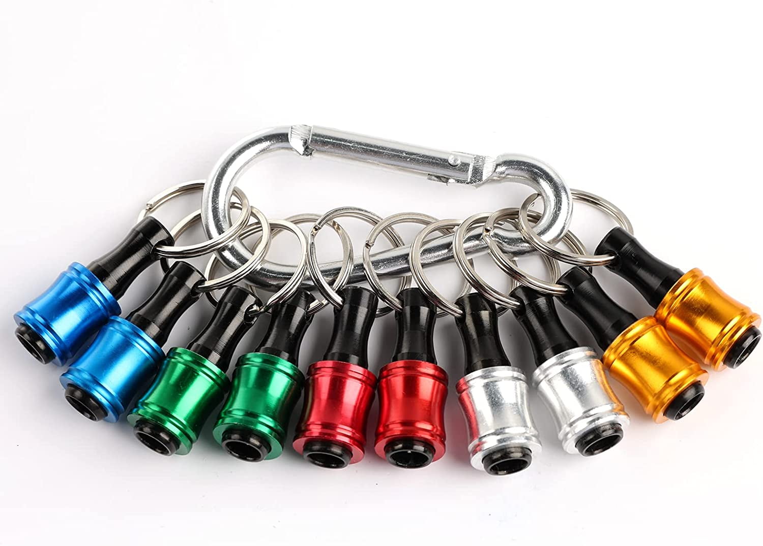 Portable Bit holder Keychain, 10 pcs 1/4 inch Hex Shank Screwdriver ...