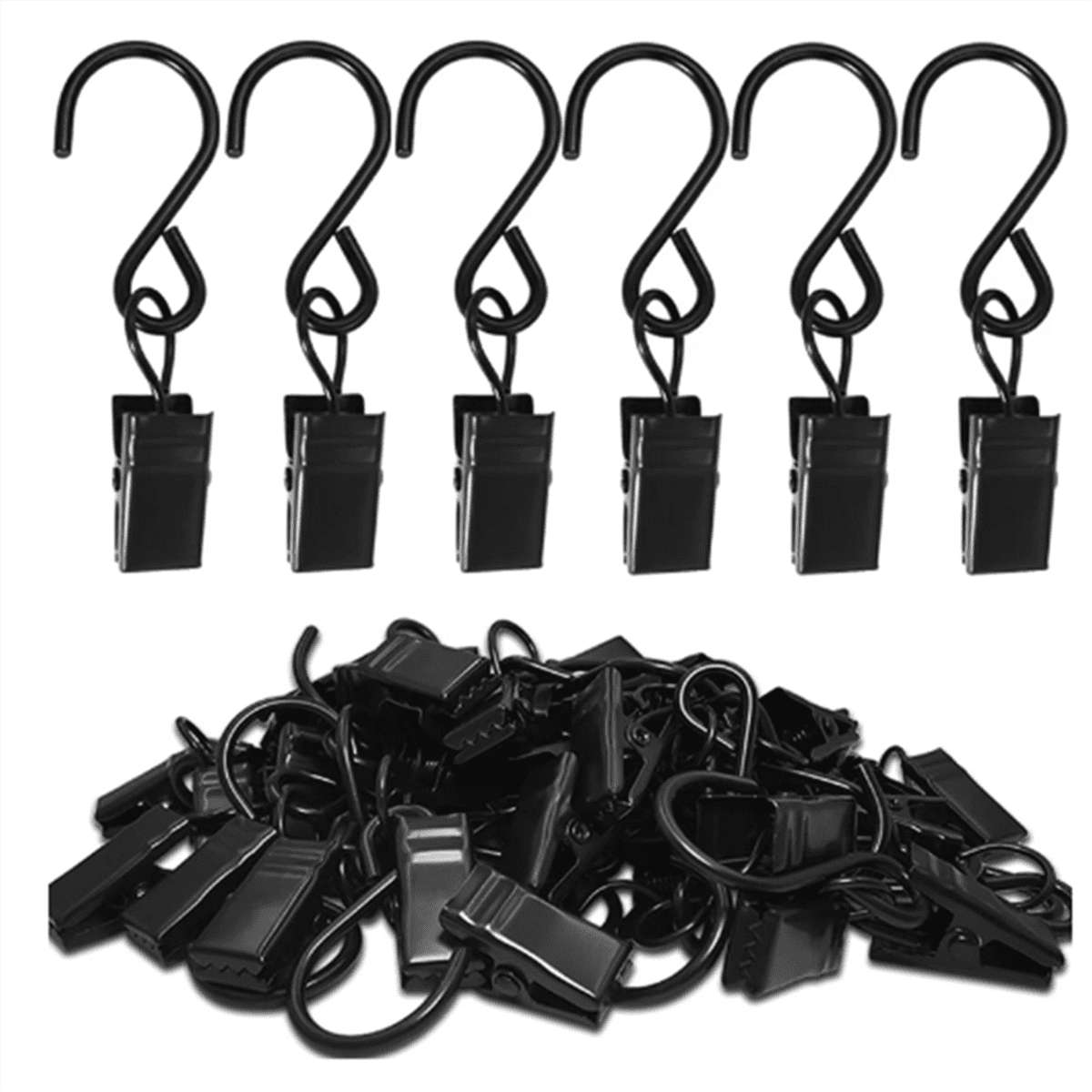 Click here for Unbranded 100pcs Metal S Hooks Curtain Clips Hangi... prices