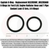 Captain O-Ring Replacement BC3Z8590F, DR3Z8566B O-Rings for Ford 5.0L Engine Radiator Hose and T ...