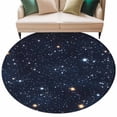 8ft Round Rug, Blue Starry Sky Non-Skid Rubber Backing Large Area Rugs ...
