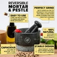Laevo Large Capacity Mortar and Pestle Set | Black Granite Stone Spice ...