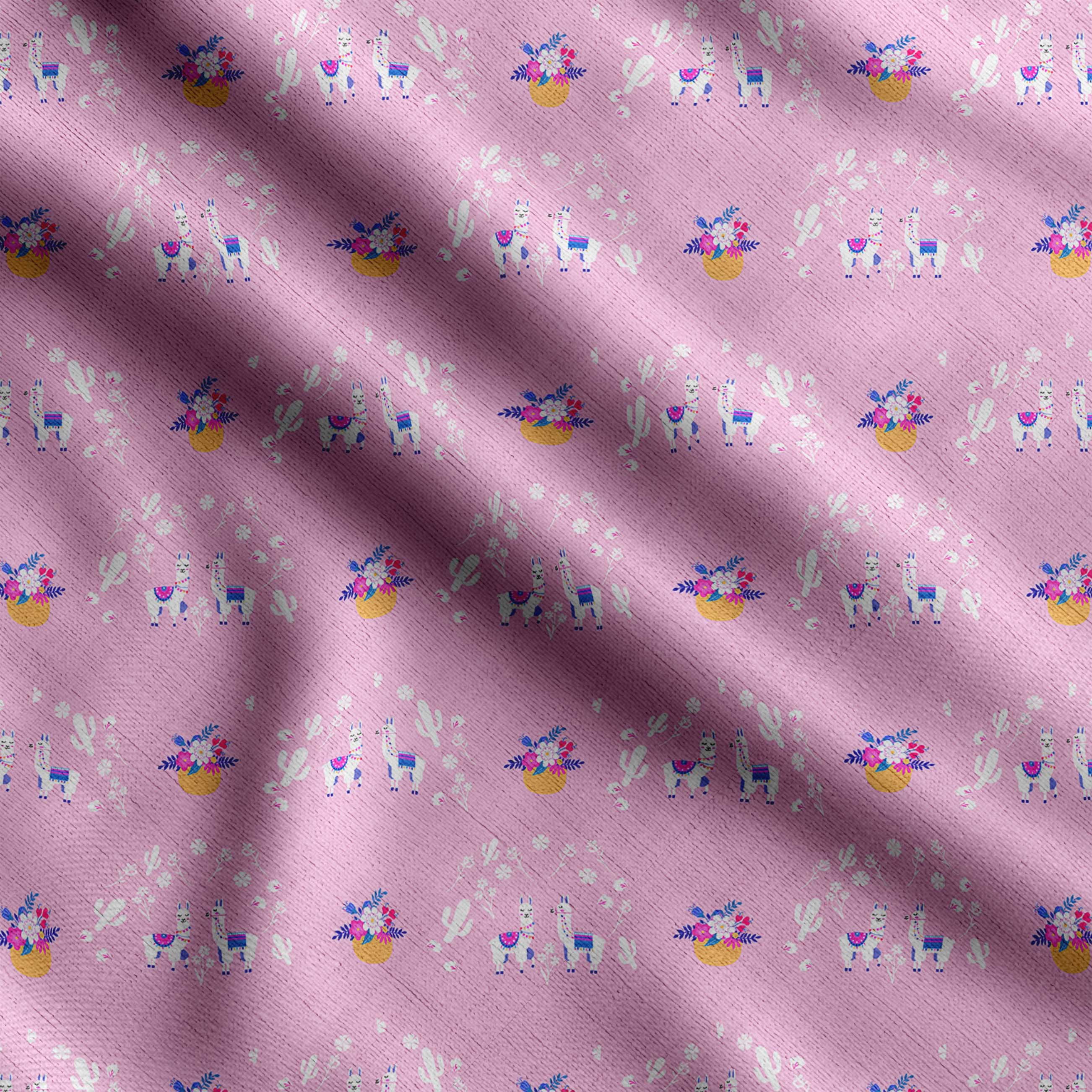 Soimoi Llama Alpaca Print,Cotton Cambric, Quilting Fabric Sold by The ...
