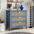 3 Drawer Cabinet,Natural rattan,American Furniture,Suitable for bedroom ...