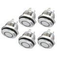 Stainless Steel Flat Top LED Button Switch, 5PCS Set, 12mm, Self ...
