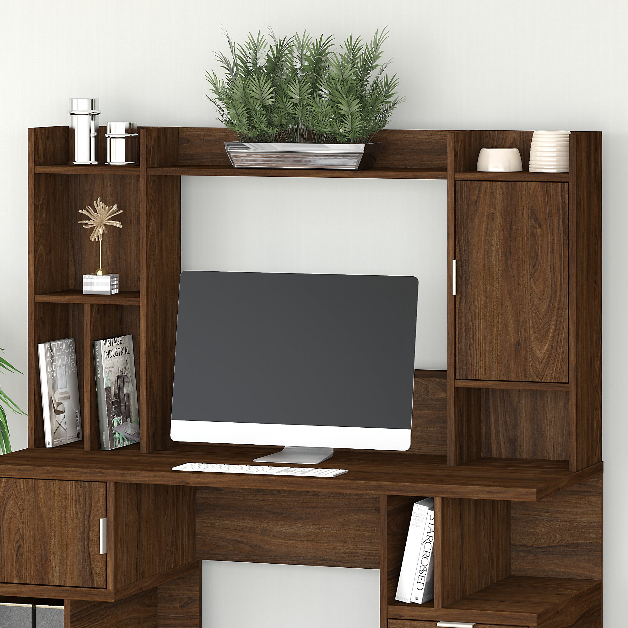 Kathy Ireland Home by Bush Furniture Madison Avenue 60W Desk Hutch ...