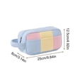 Contrast Color Cosmetic Bag, Large Capacity Corduroy Makeup Organizer ...